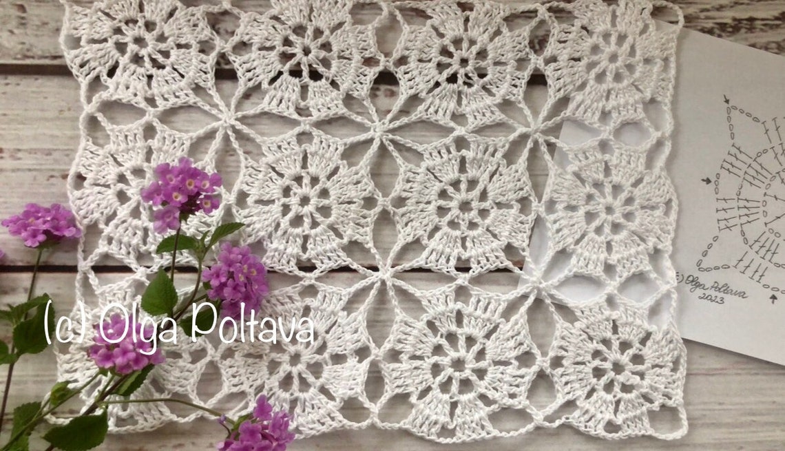 Crochet Symbol Chart. Crochet Lacy Motif #2 Symbol Chart, Graph ...