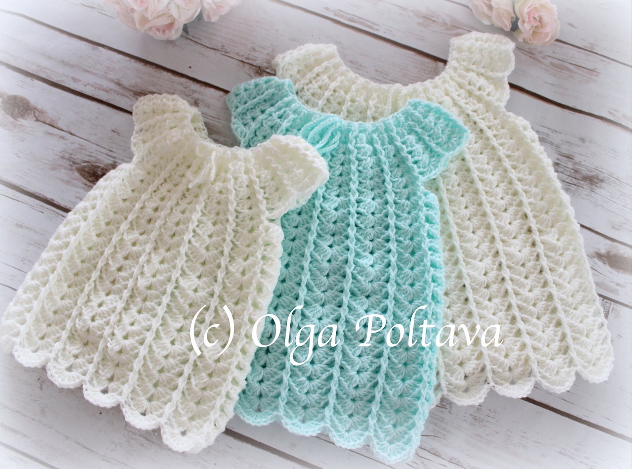 Shells Baby Dress Crochet Pattern Sizes 0-3 3-6 6-12 | Etsy