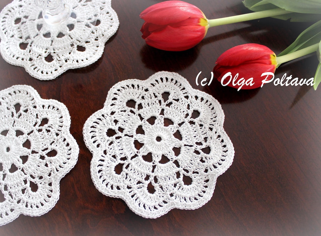 Doily Coaster Crochet Pattern, Small Doily, Lace Coaster, Easy Crochet ...