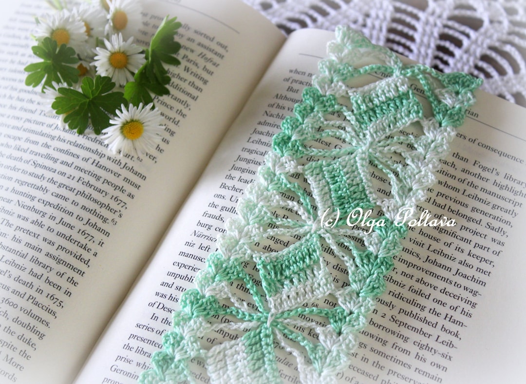 Crochet Bookmark Pattern, Lace Crochet Bookmark, Crochet Lace Edging ...