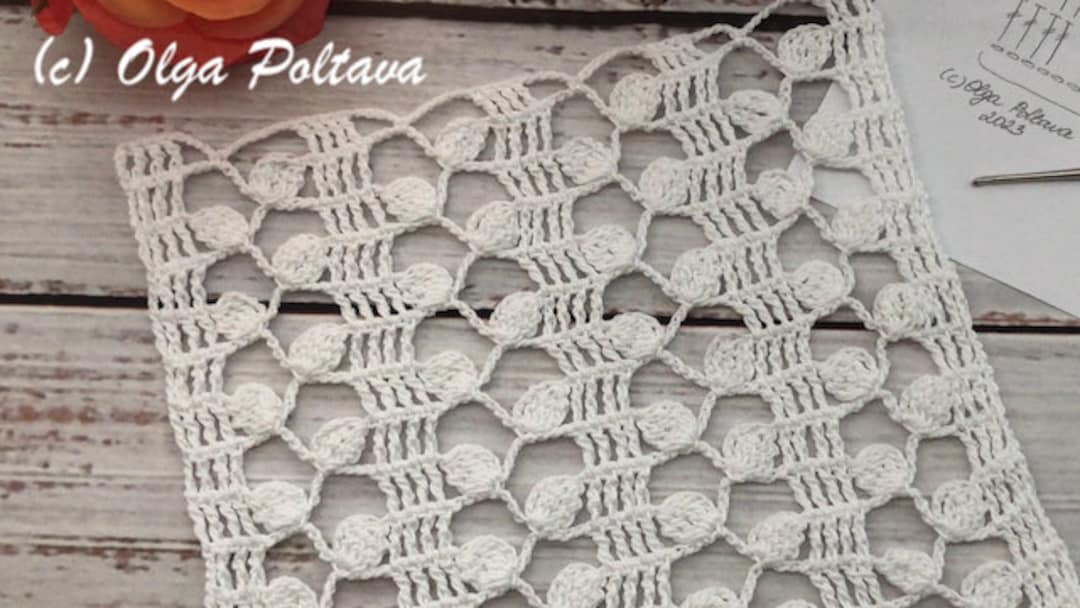 Crochet Pattern, Crochet Lace Stitch, Cluster Vines, Easy Crochet ...