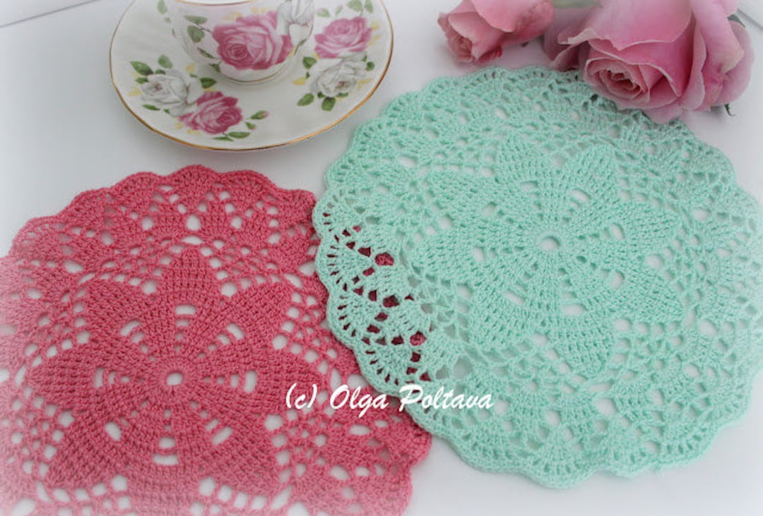 Crochet Pattern, Small Crochet Doily Pattern, Dreaming of Spring Doily ...
