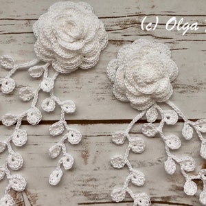 Crochet Pattern, Best Crochet Rose, Plus Vines, Written Crochet ...