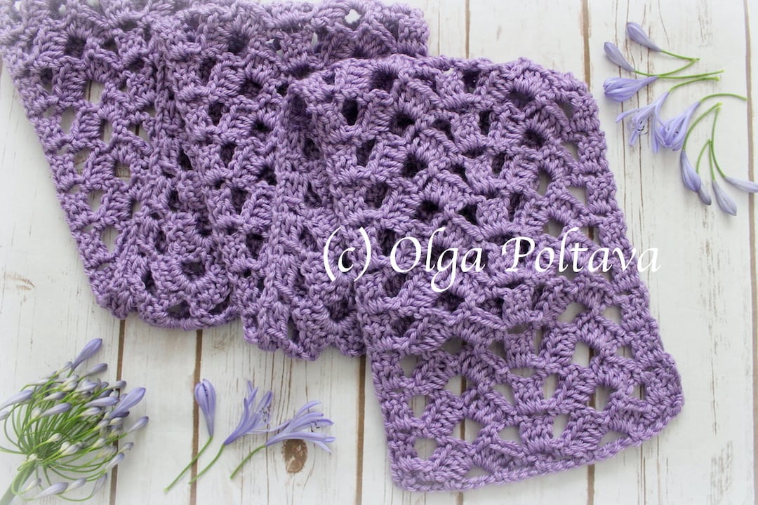 Crochet Pattern, Crochet Scarf With Open Lace Stitch, Lacy Scarf, Easy ...