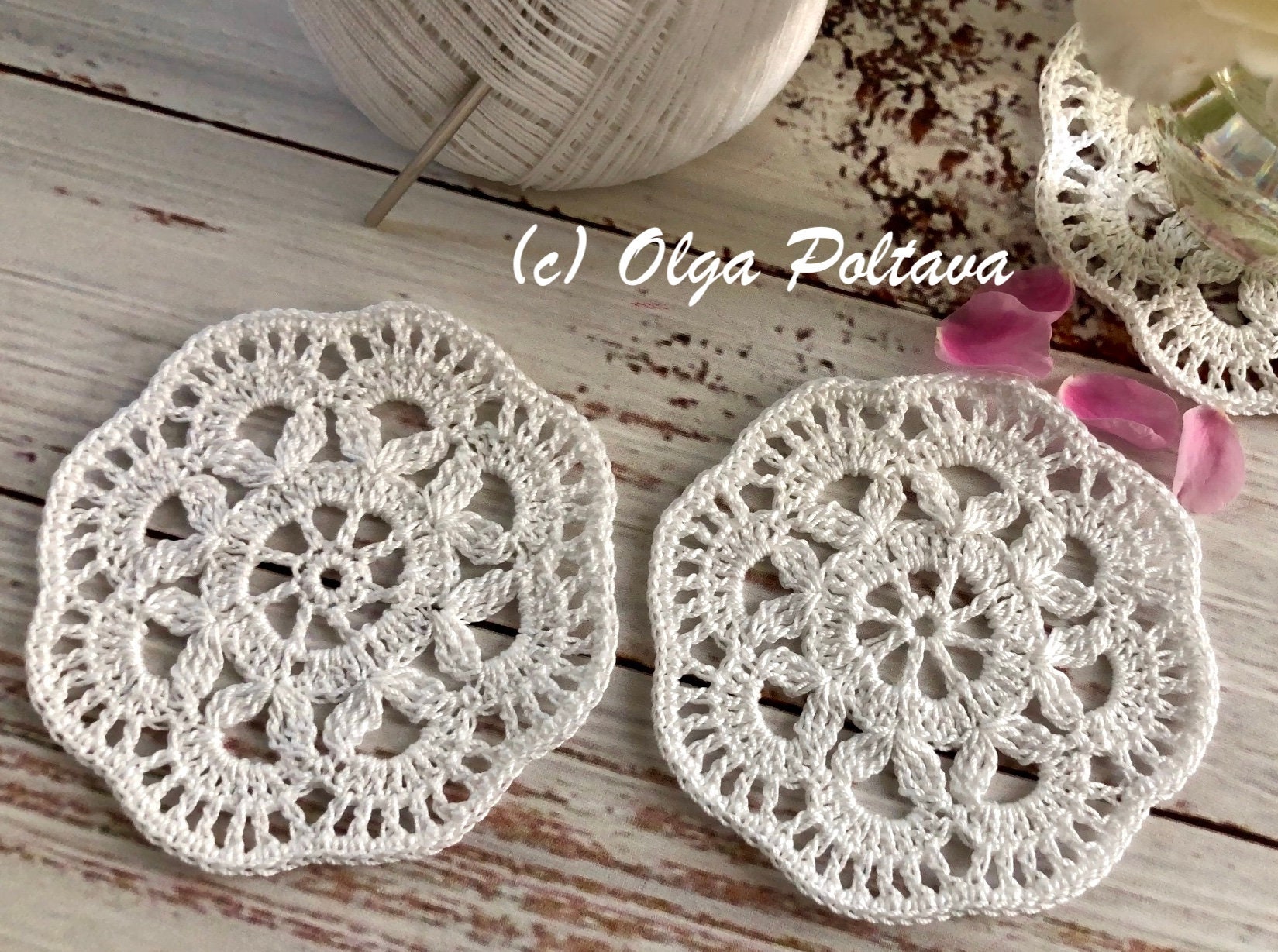 Crochet Pattern, Lacy Crochet Coaster #3, Easy Crochet Pattern, Written ...