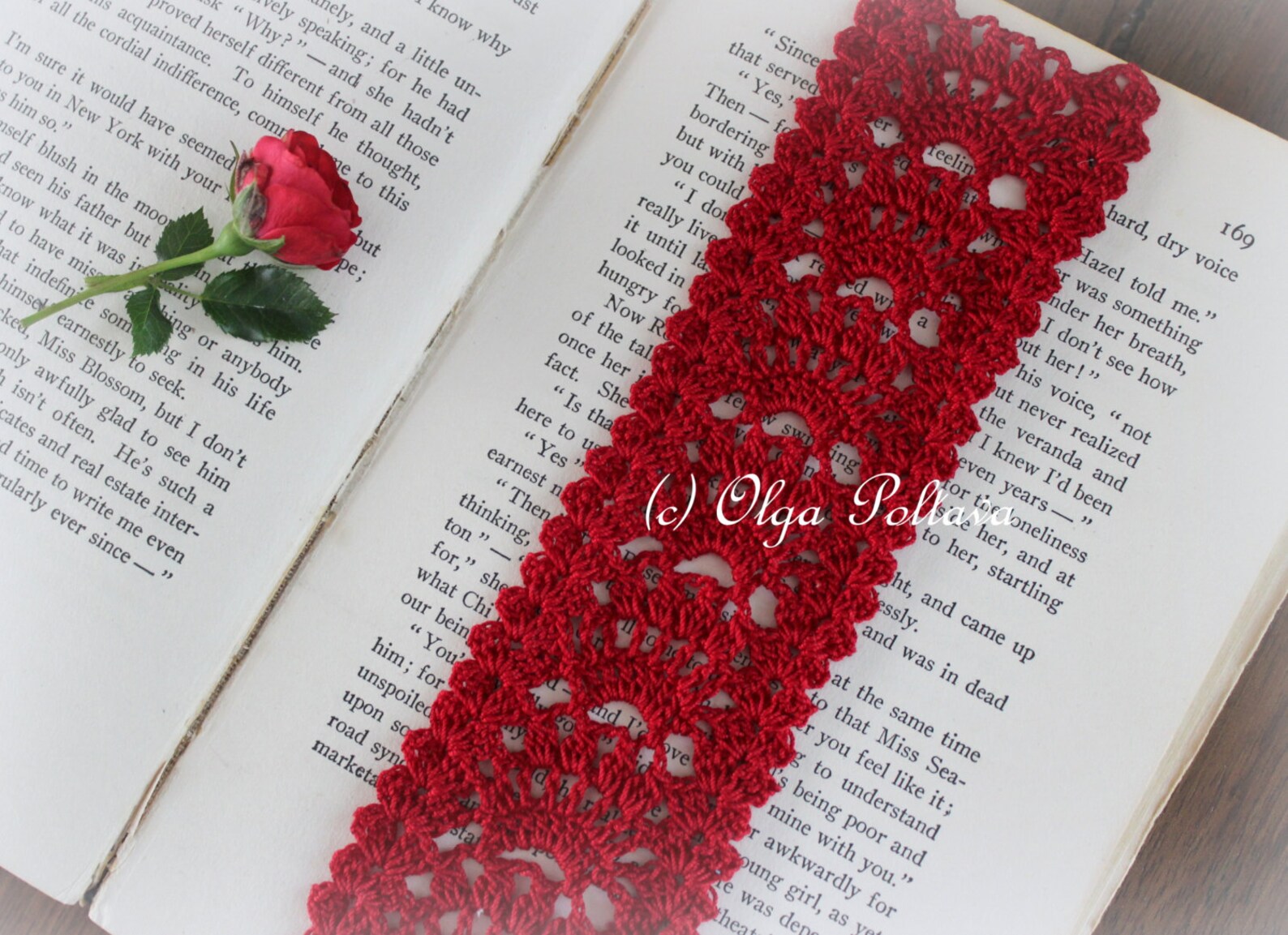 Red Lace Crochet Bookmark Pattern, Crochet Lace Edging Pattern, Lace ...