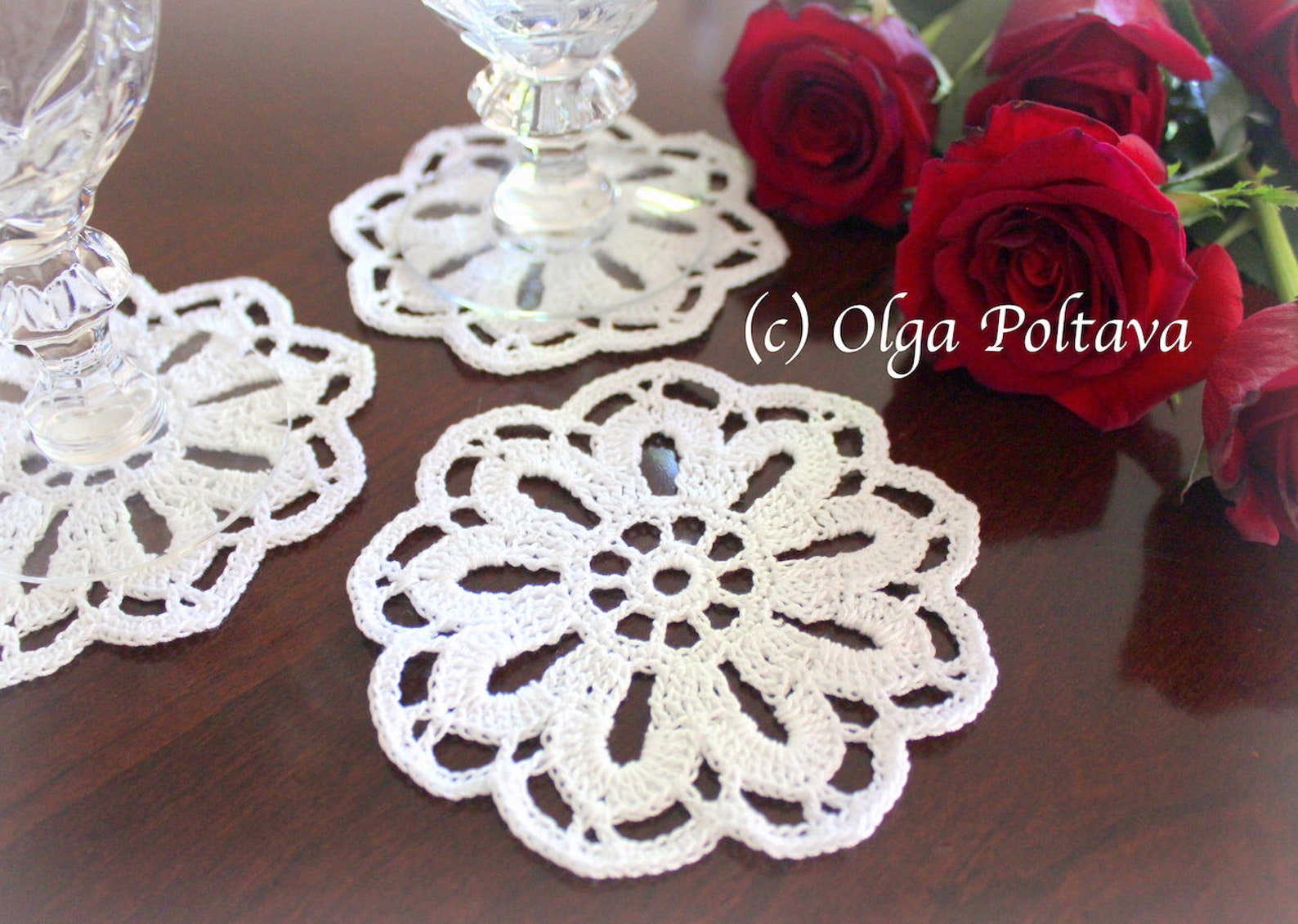 Flower Coaster Crochet Pattern Miniature Doily Lace Coaster | Etsy