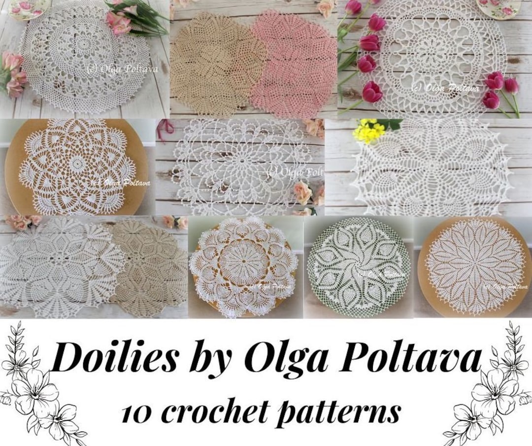 Crochet Doily Patterns, 10 Lacy Doily Patterns by Olga Poltava, Instant ...