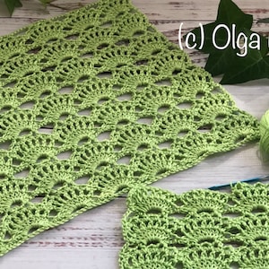 Crochet Pattern, Crochet Lacy Shells Stitch, Easy Crochet Pattern ...