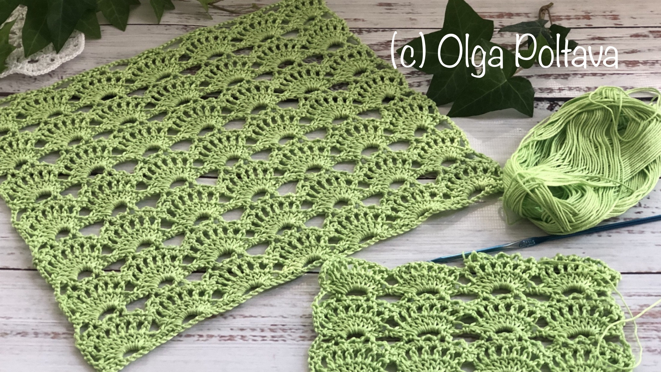 Crochet Pattern, Crochet Lacy Shells Stitch, Easy Crochet Pattern ...