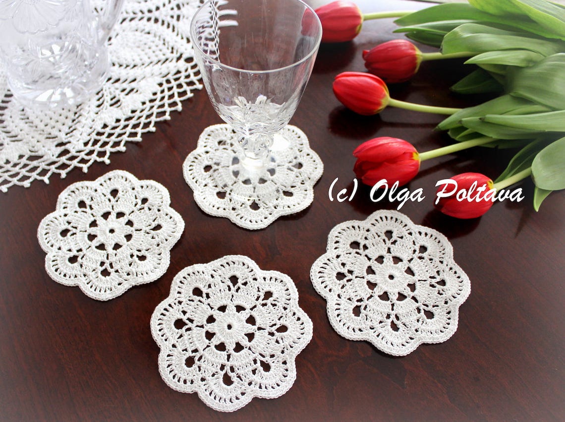 Doily Coaster Crochet Pattern, Small Doily, Lace Coaster, Easy Crochet ...
