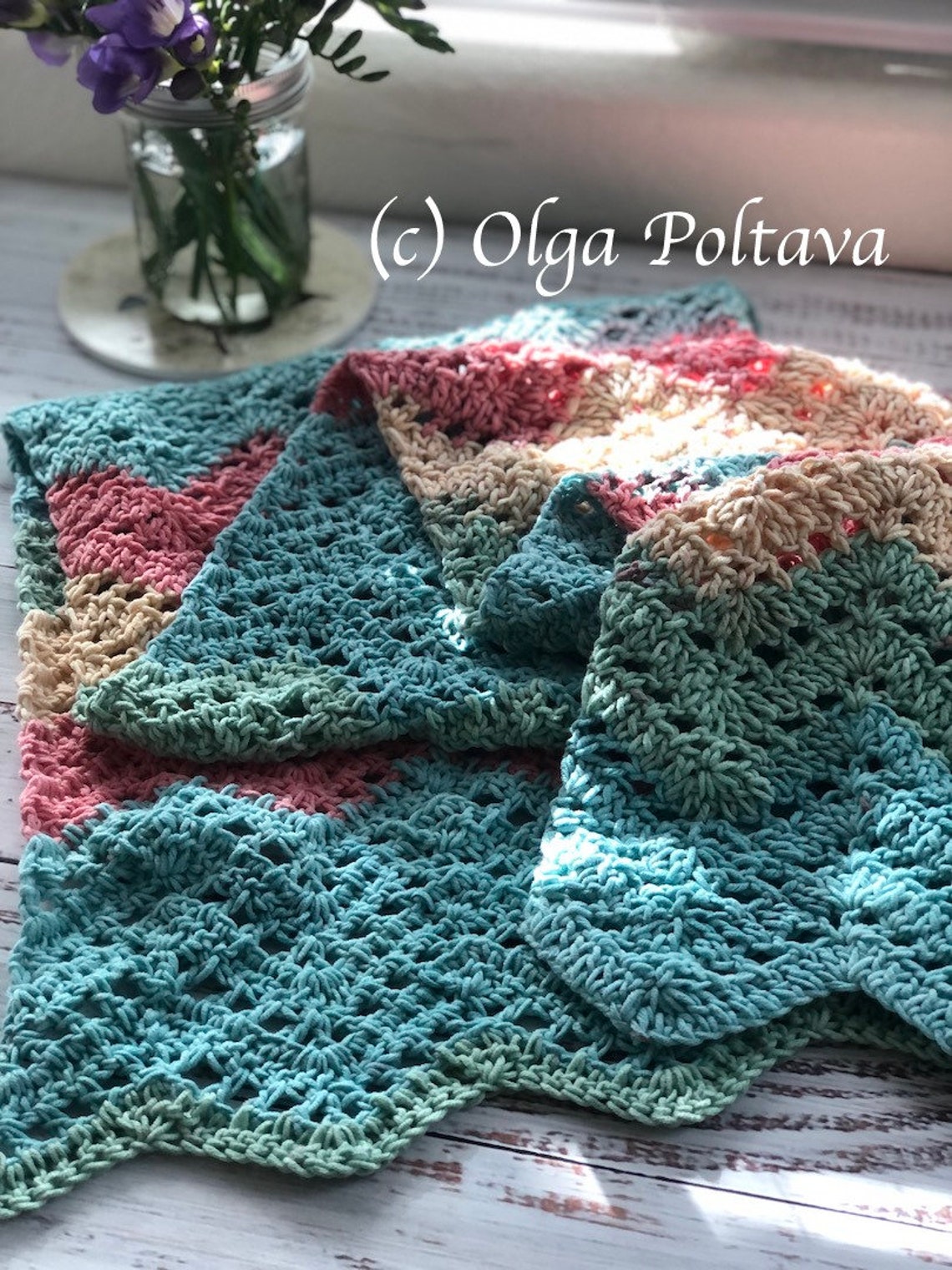 Crochet Pattern, Lacy Ripple Spring Scarf Pattern, Easy Crochet Pattern ...