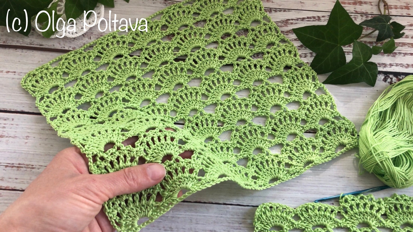 Crochet Pattern, Crochet Lacy Shells Stitch, Easy Crochet Pattern ...