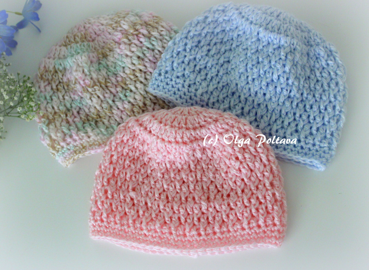 Newborn Baby Beanie Hat Crochet Pattern Size 0-3 Months Boys - Etsy
