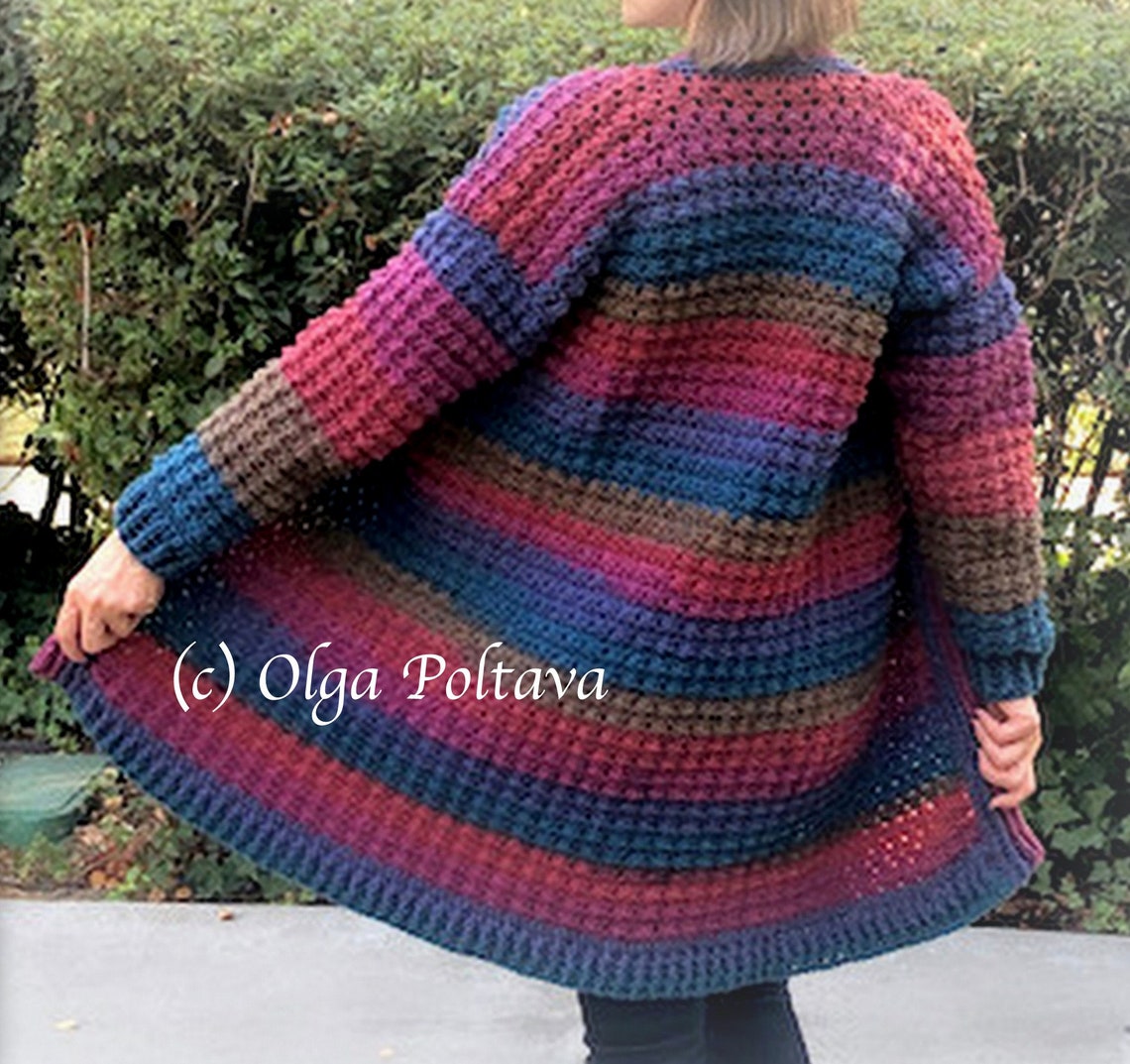 Crochet Pattern Cozy Fall Crochet Cardigan Caron Big Cakes - Etsy