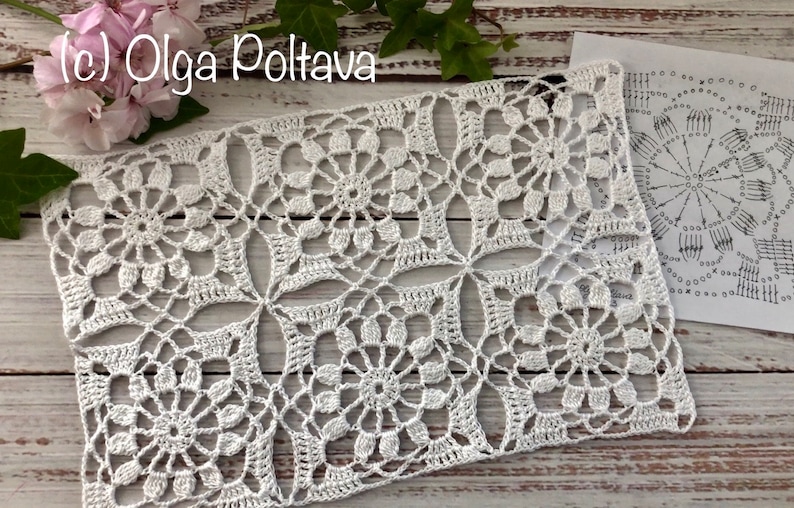 Crochet Pattern, Crochet Lace Motif #2, How to Crochet and Join ...