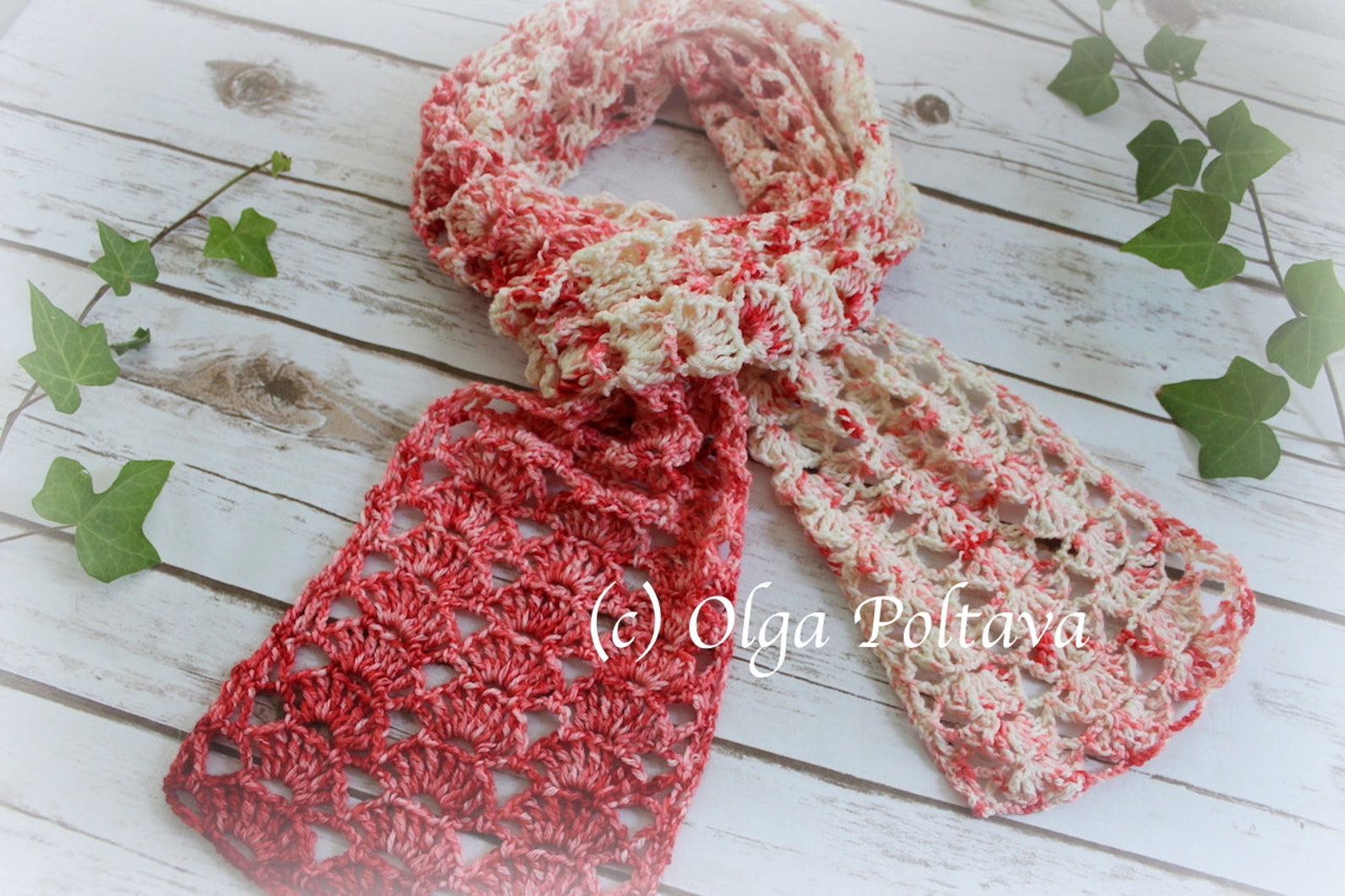 Crochet Pattern, Lacy Summer Scarf Treble Crochet, Easy Crochet Pattern ...