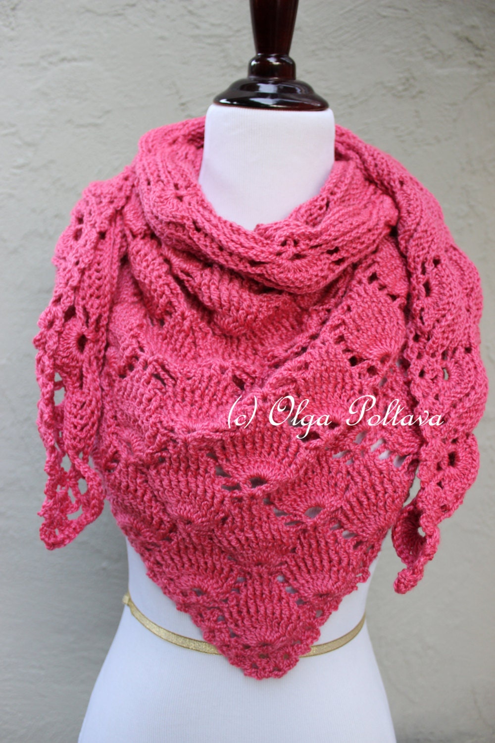 Crochet Pattern, Crochet Prayer Shawl, Triangular Scarf, Big Lace ...
