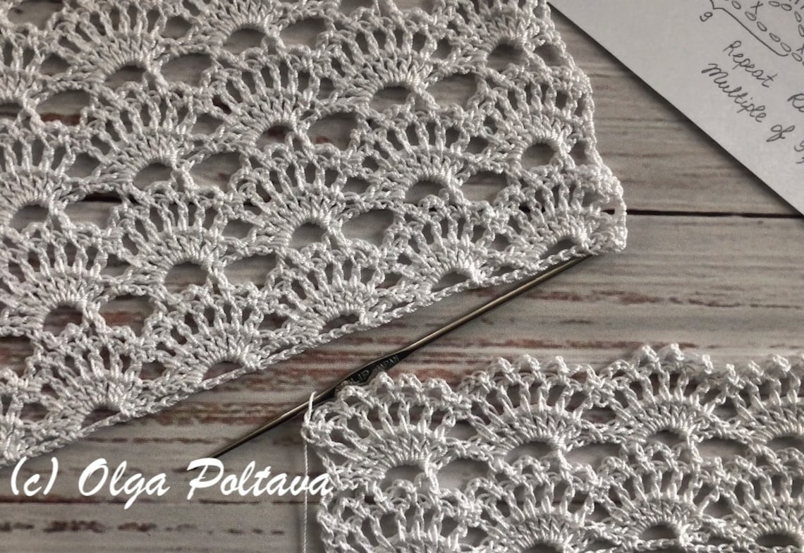 Crochet Pattern, Crochet Lacy Shells Stitch, Easy Crochet Pattern ...