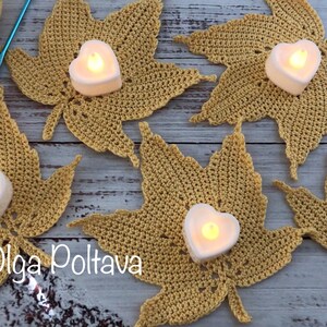 Crochet Pattern, Crochet Maple Leaf Aplique, Coaster, Decoration ...
