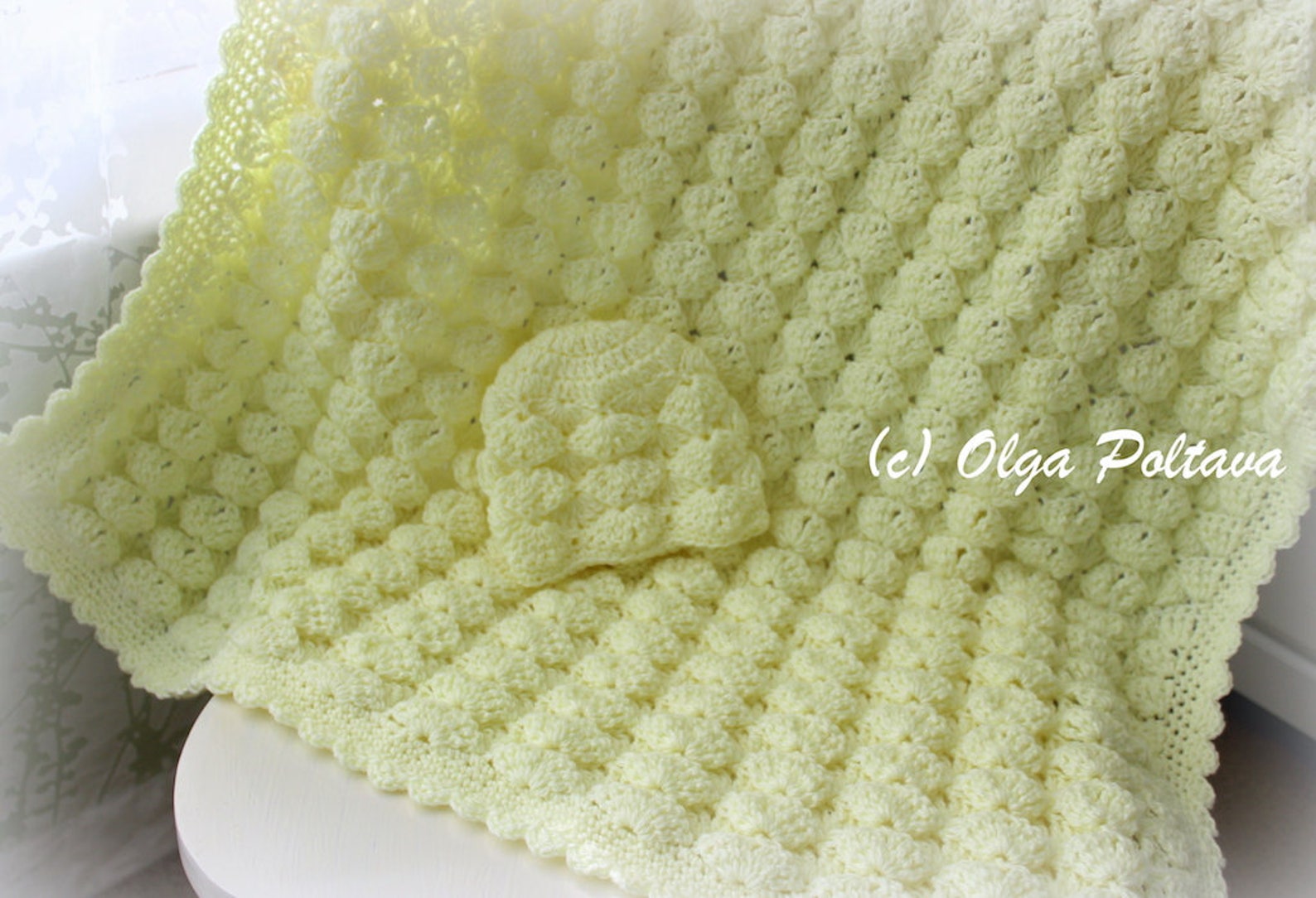 Marshmallow Baby Blanket and Hat Crochet Pattern, Newborn Baby Easy ...