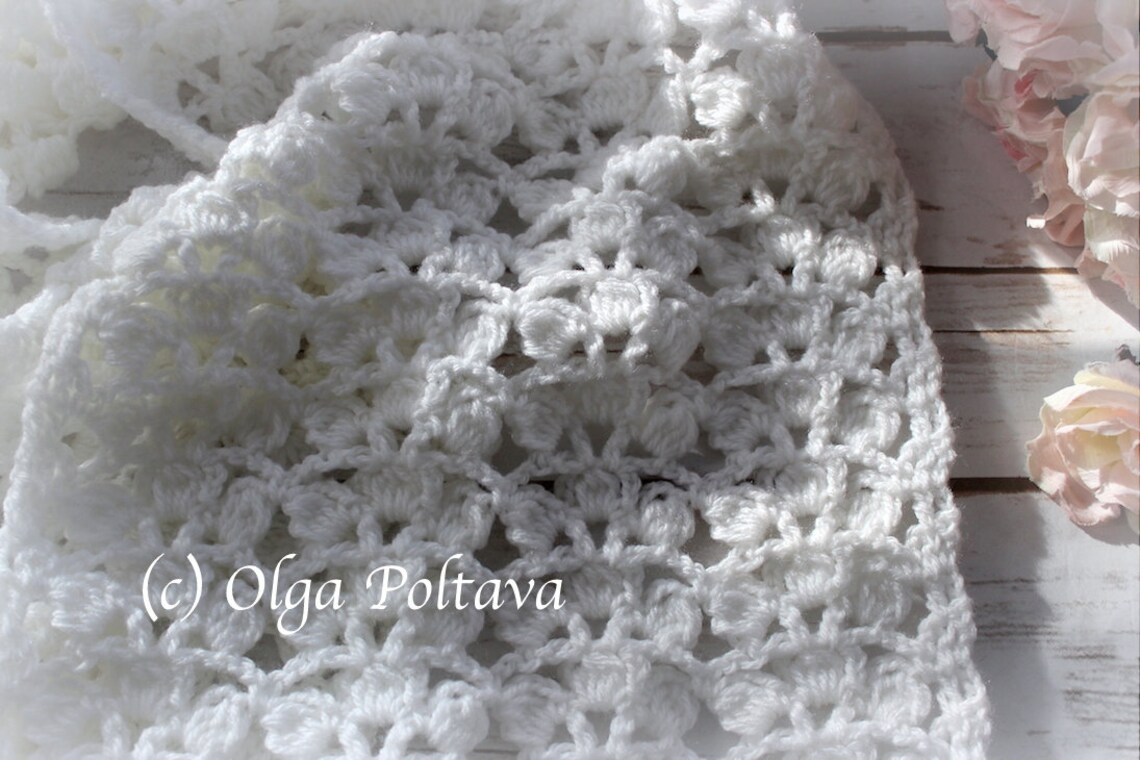 Crochet Pattern, Crochet Lace Clusters Scarf, Lacy Scarf Crochet ...