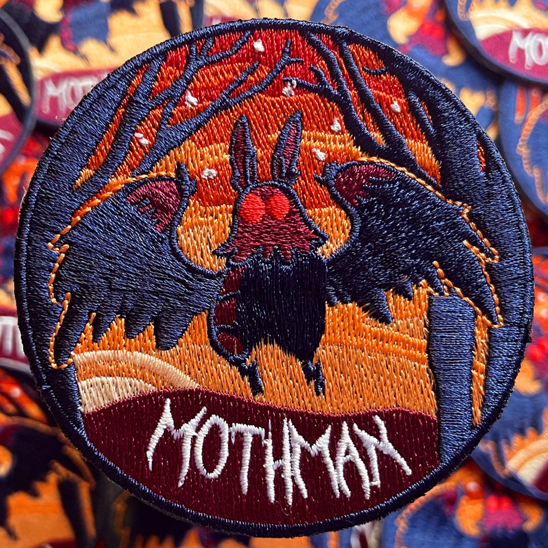 Mothman Embroidered Patch Mothman Sunset Cryptid Iron on Patch - Etsy
