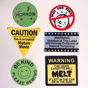 Retro 80s/90s Video Store Vhs Labels - Sticker Decal (set of 6) - Etsy