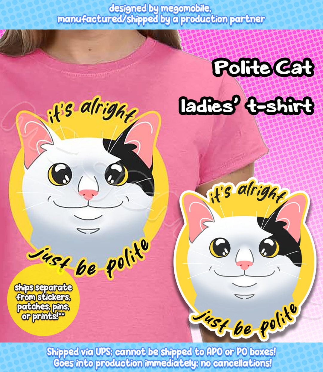 Polite Meme Cat 'be Polite' - Ladies' T-shirt - Etsy