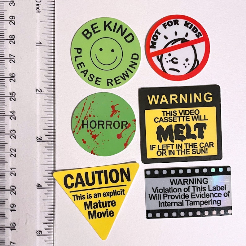 Retro 80s/90s Video Store Vhs Labels Sticker Decal set of - Etsy