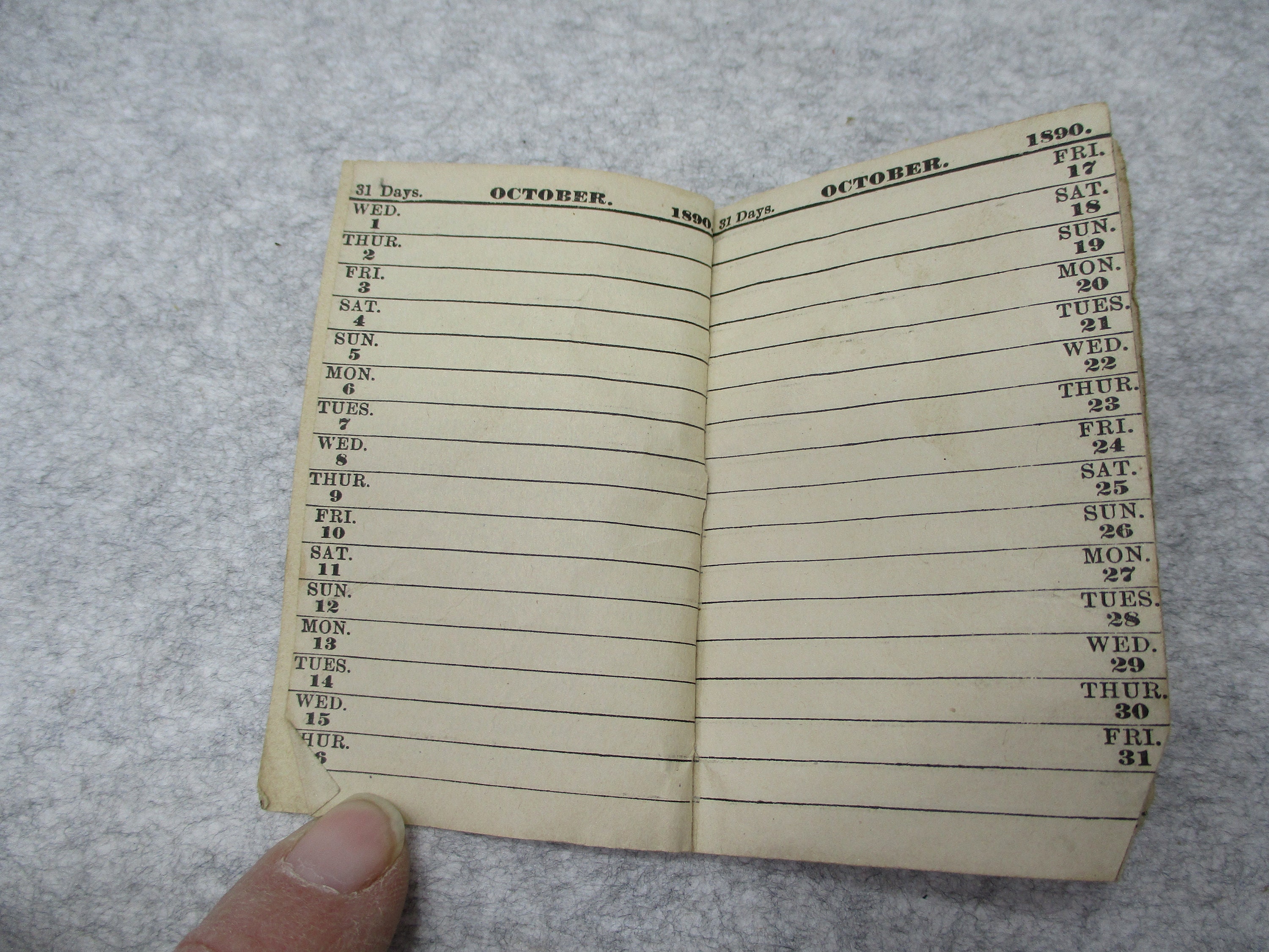 1890 Calendar E. T. Hazeltine Warren PA S. Stiger Toledo IA - Etsy
