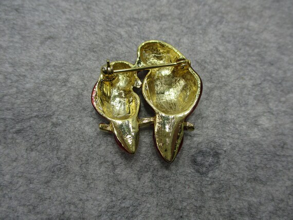 Vintage Enamel 2 Parrots On Branch Pin Brooch Purple … - Gem