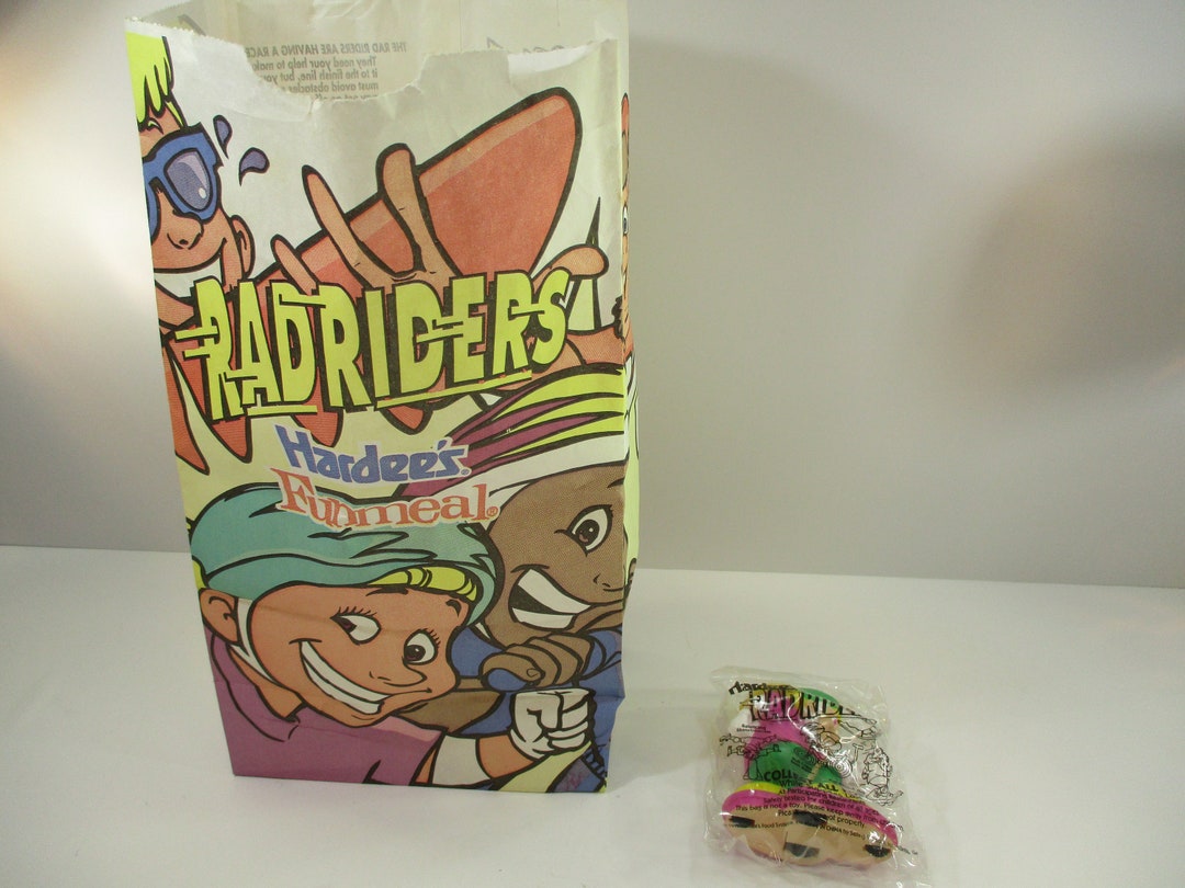 1996 Radriders Toy Kids Meal Rollerblader Toy Original Hardees Bag - Etsy