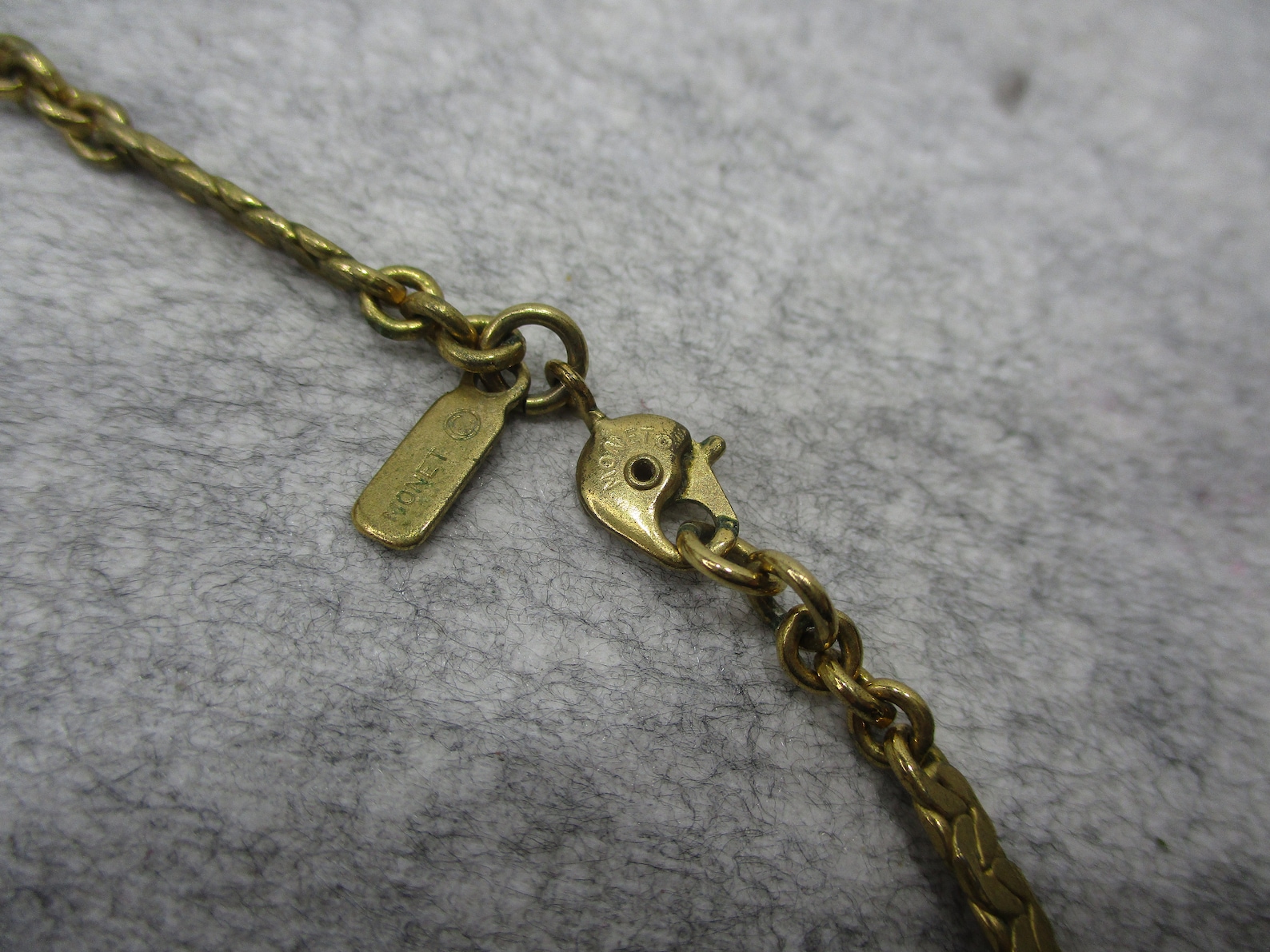 Vintage Signed Patent Pend Monet Gold Tone Chain Necklace - Etsy