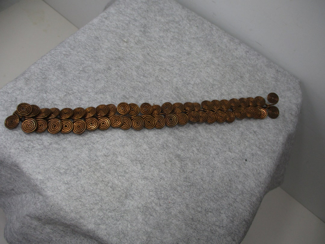 Vintage Copper Twisted Rolled Wire Art Bracelet 8 Long X 3/4 Wide - Etsy