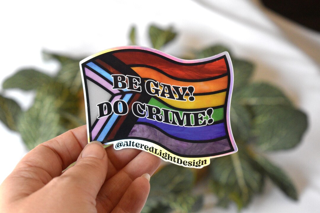 Stained Glass Pride LGBTQIA Flag Holographic Sticker Be Gay Do Crime - Etsy