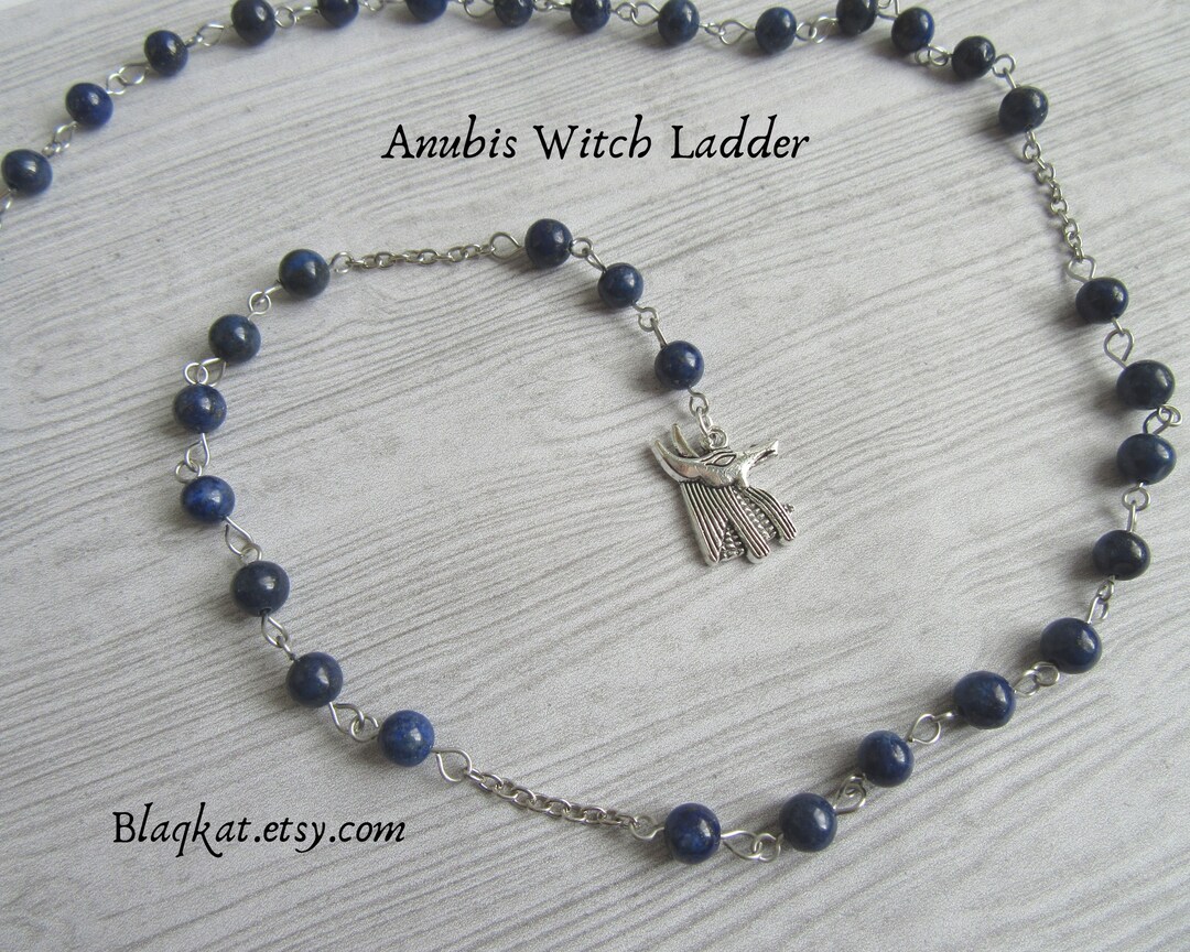 Anubis God of the Dead Lapis Lazuli Witches Ladder Prayer Beads ...