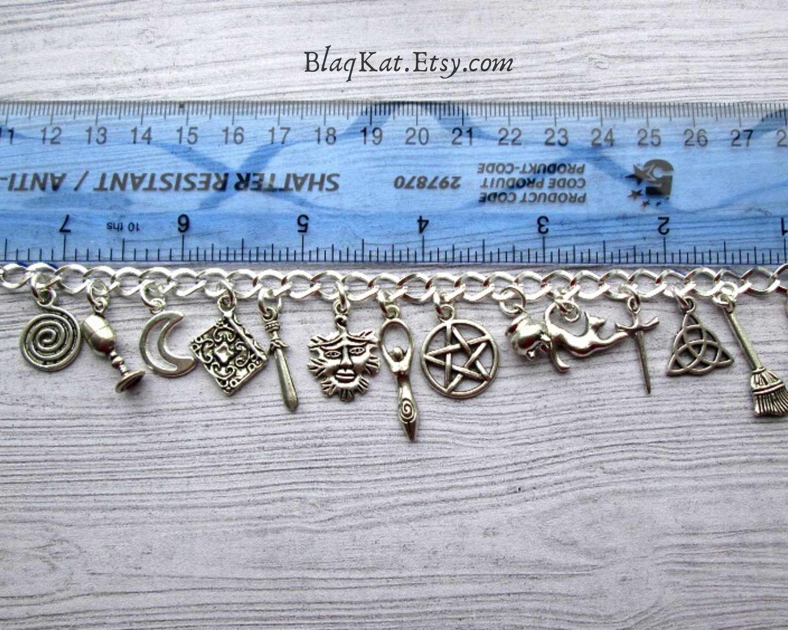 Witches Charm Bracelet With 14 Witch-inspired Pagan Charms, Witchy ...