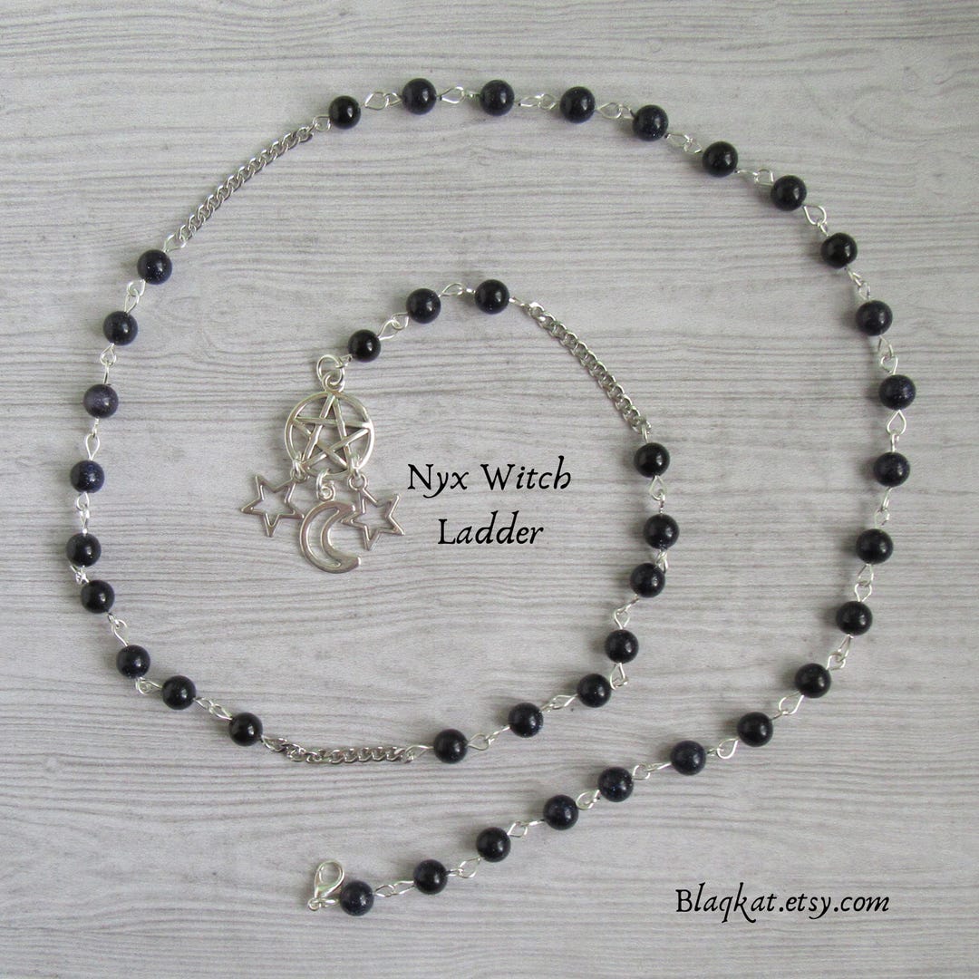 Nyx Goddess of the Night Witches Ladder, Darkness Midnight Goldstone ...