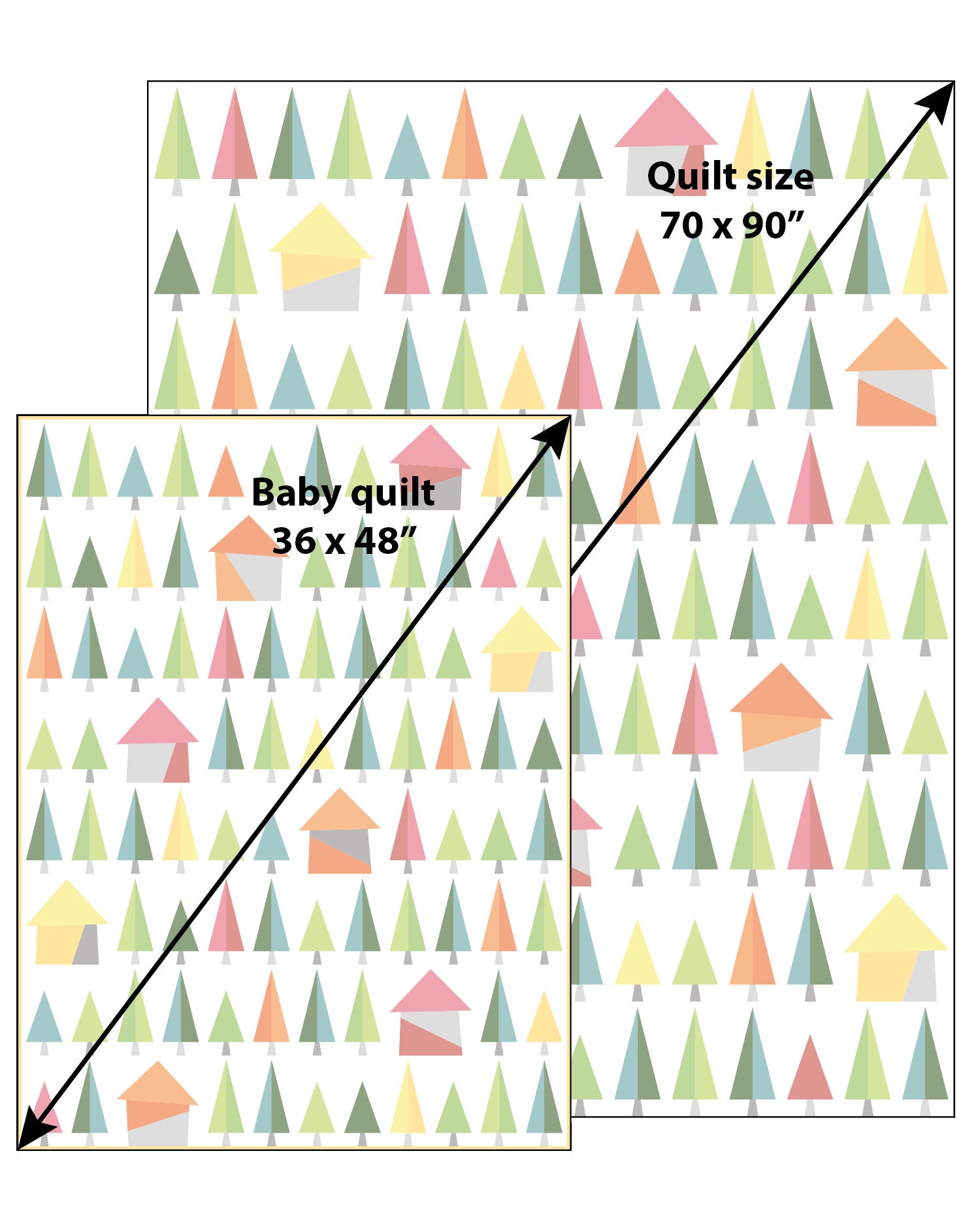 Tree Tree House Quilt Pattern foundation paper piecing two | Etsy