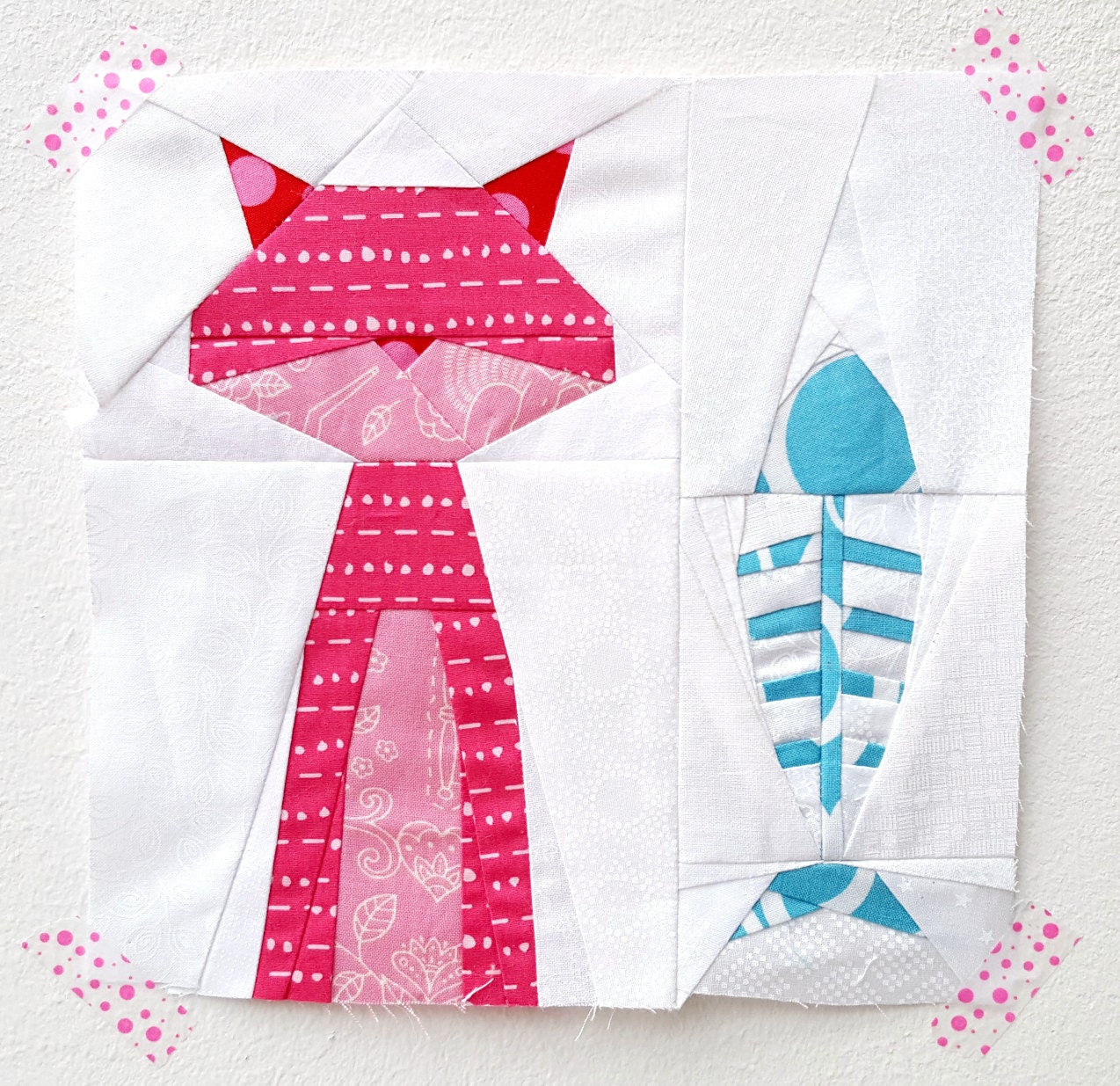 Smitten Kitten Paper Piecing Pattern Quilt Block Cat Quilt - Etsy