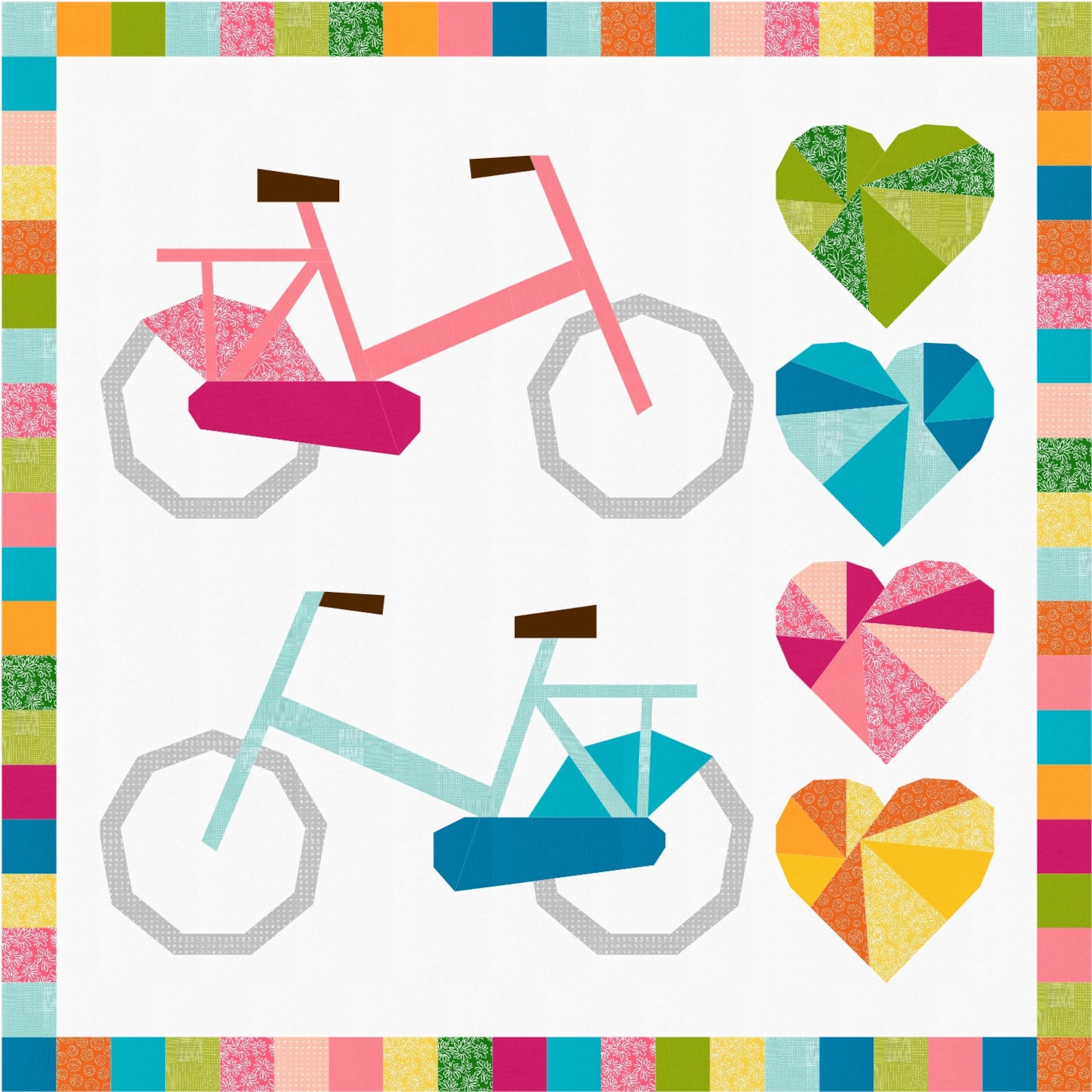 Bicycle Paper Piecing Pattern - Quilt Block Pattern - Etsy