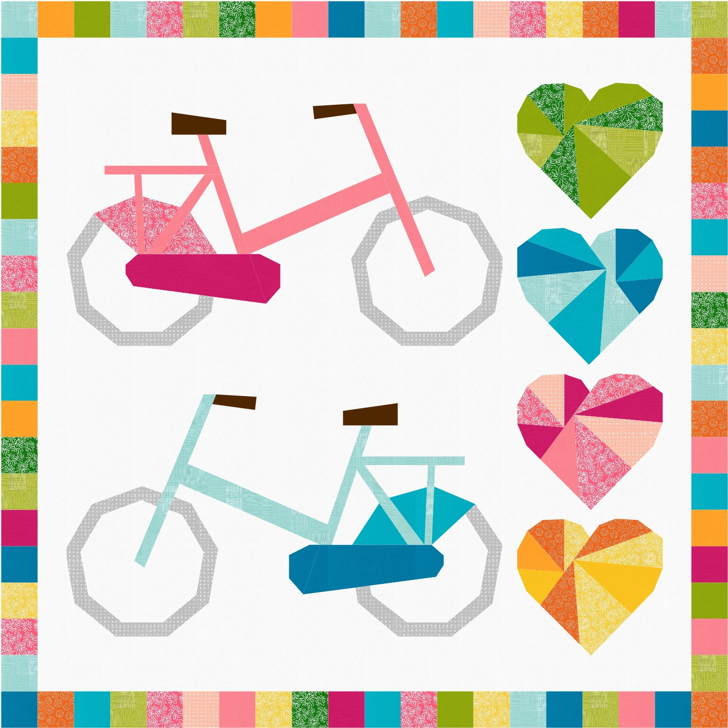 Bicycle Paper Piecing Pattern - Quilt Block Pattern - Etsy
