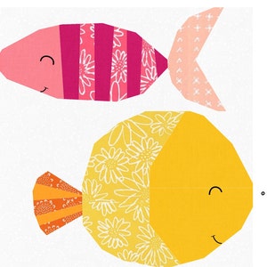Funky Fishes Fiona and Francine Paper Piecing Pattern - Quilt Block ...