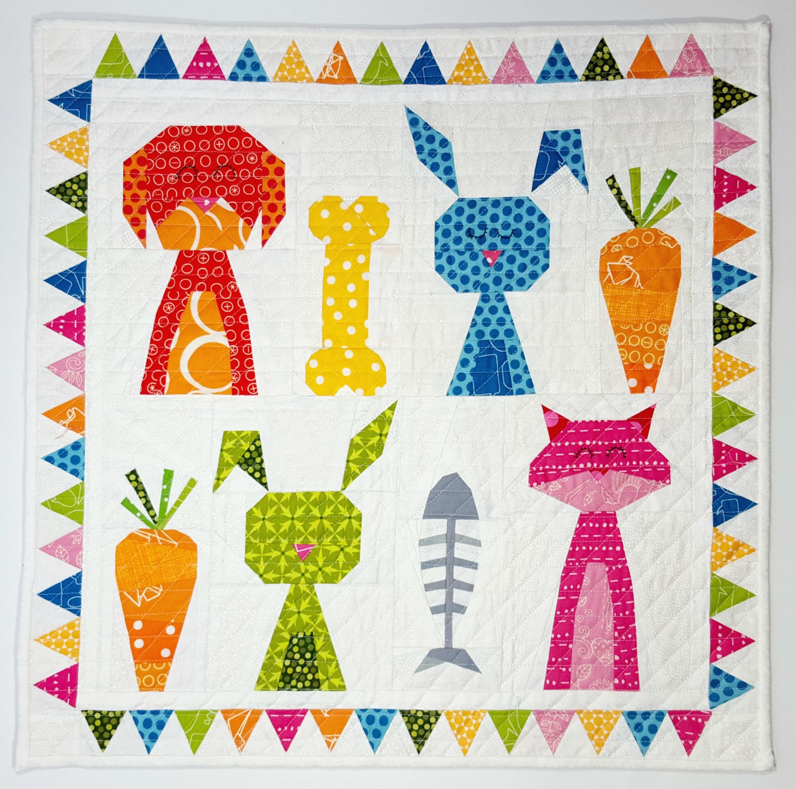 Funny Bunny Quilt Block Pattern - Paper Piecing Block - Rabbit Quilt - Etsy