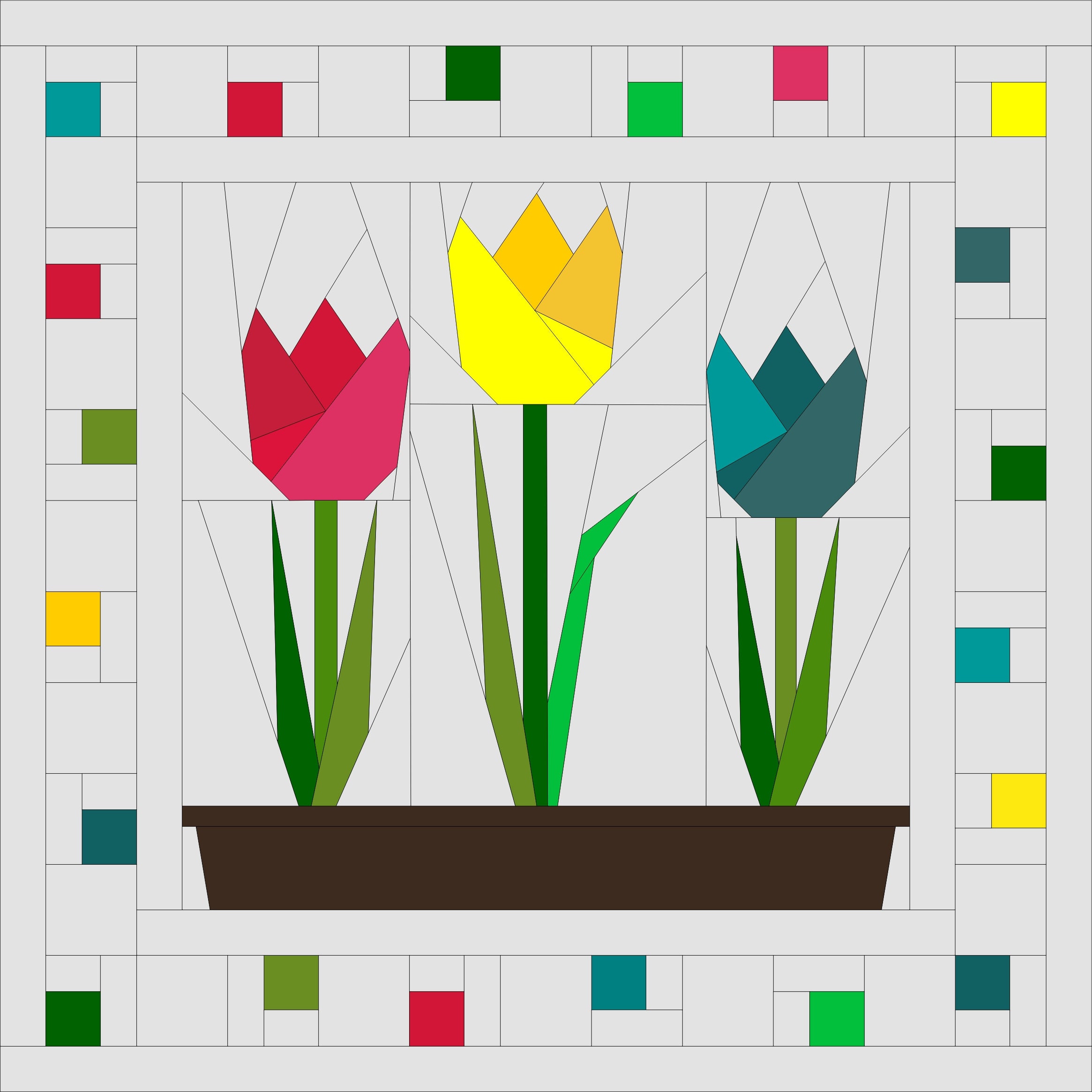 Tulip Mini Quilt - Paper Piecing Pattern - Flower Pattern - Etsy