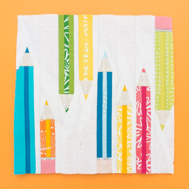 Pencils Paper Piecing Pattern - Quilt Block Pattern - Etsy