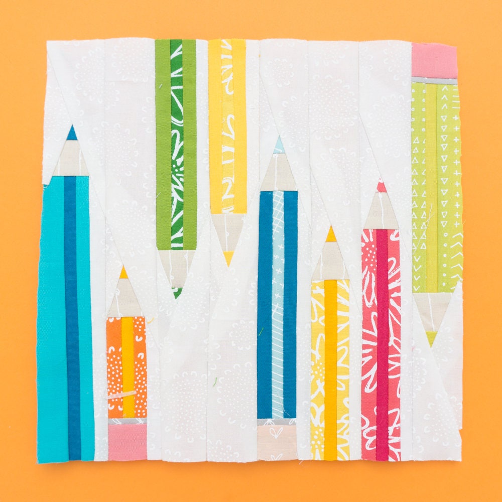 Pencils Paper Piecing Pattern - Quilt Block Pattern - Etsy
