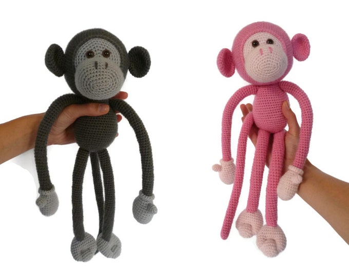 Mike the Monkey Amigurumi Crochet Pdf Pattern EN, DK & NL - Etsy