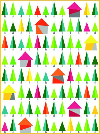 Tree Tree House Quilt Pattern foundation paper piecing two | Etsy